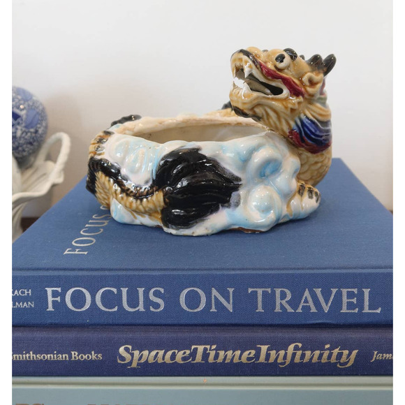 Vintage | Other | Vintage Chinese Dragon Ceramic Planter Bonsai Planter ...
